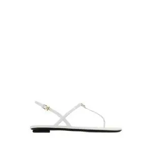 Prada PRADA Patent Leather Thong Sandals White