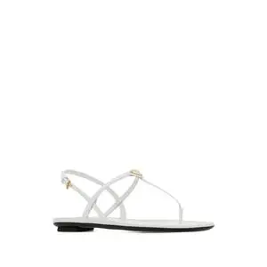 Prada Patent Leather Thong Sandals - White