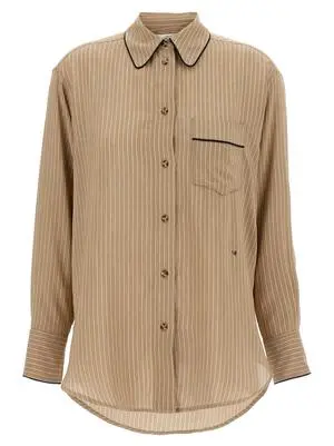 Victoria Beckham Piping Detail Pyjama' Shirt - Brown