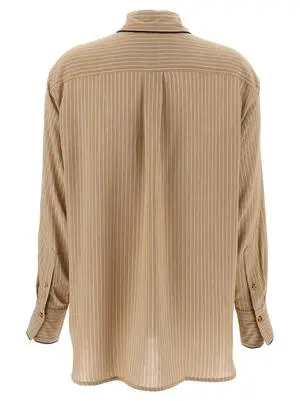 Victoria Beckham Piping Detail Pyjama' Shirt - Brown