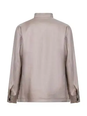 Tagliatore Dove Grey Linen Tempest Single-breasted Jacket