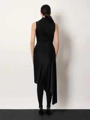 Balenciaga Stretch Fabric Asymmetrical Dress - Black