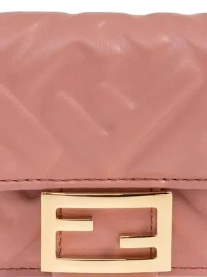 Fendi Nappa Leather Baguette Micro Trifold Wallet - Multicolor