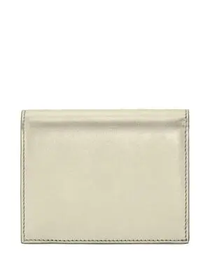 FERRAGAMO Gancini Laminated Leather Compact Wallet - Silver