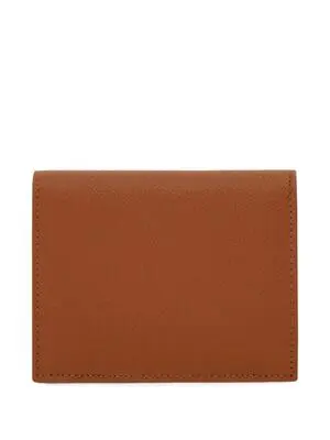 FERRAGAMO Gancini Hammered Leather Compact Wallet - Brown