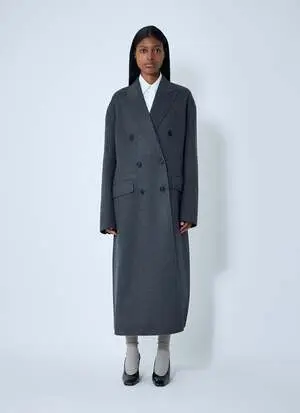 Prada Long Wool-blend Coat - Gray