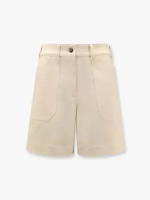 Moncler Stretch Cotton Shorts - Cream
