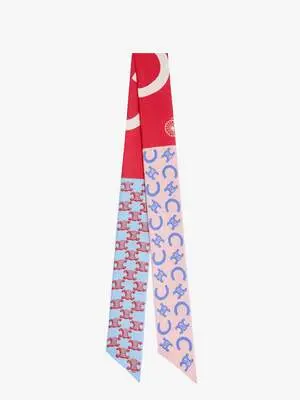 Celine Silk Scarf With All-over Triomphe Logo - Multicolor