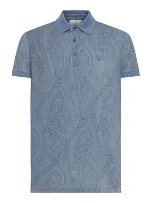 Etro Cotton Polo Shirt With Arnica Pattern - Multicolor