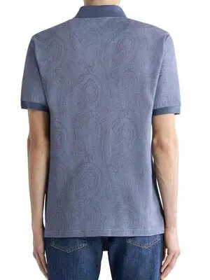 Etro Cotton Polo Shirt With Arnica Pattern