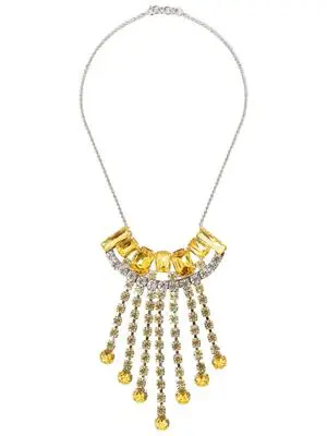 Dries Van Noten Statement Brass Necklace With Strass Charms - Multicolor
