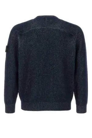 Stone Island Dark Cotton Blend Sweater - Blue