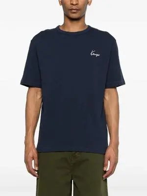 Kenzo Archive Rose` Embroidered Outlined Cotton T-shirt