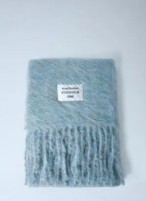 Acne Studios Fringed Wool-blend Scarf - Blue