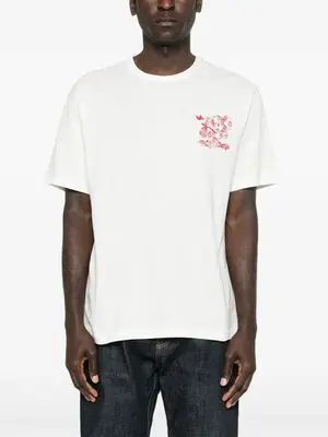Kenzo Cartoon` Embroidered Outlined Cotton T-shirt