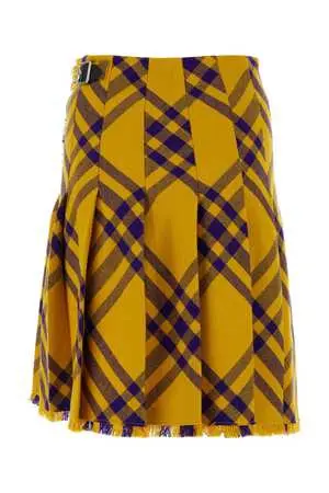 Burberry Embroidered Wool Skirt - Multicolor