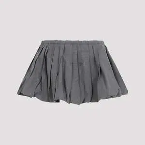 Miu Miu Plissé Check Mini Skirt