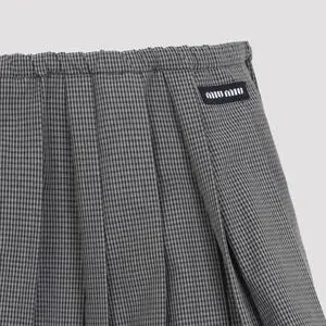 Miu Miu Plissé Check Mini Skirt