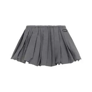 Miu Miu MIU MIU Plissé Check Mini Skirt Gray