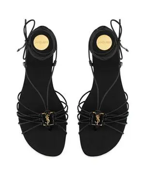 Saint Laurent Babylone Smooth Leather Sandals - Multicolor