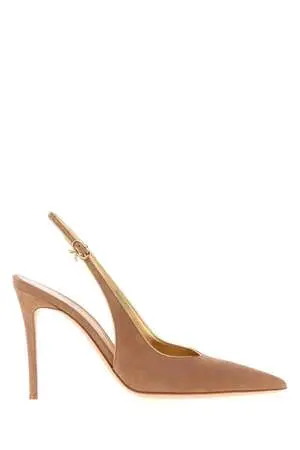 GIANVITO ROSSI Camel Suede Yves Pumps - Brown