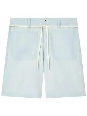 Kenzo Straight Shorts In Stone Bleach Chambray - Blue