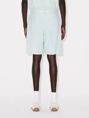 Kenzo Straight Shorts In Stone Bleach Chambray