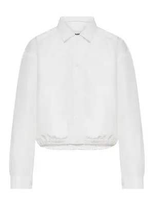 JIL SANDER Jil Sander Women Cropped Jacket In Technical Fabric With Elasticated Bottom White