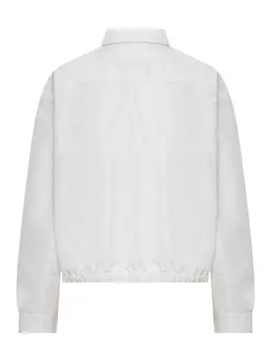 JIL SANDER Cropped Jacket In Technical Fabric With Elasticated Bottom - White