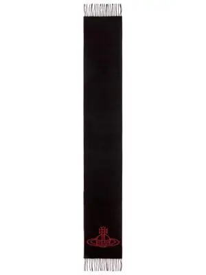VIVIENNE WESTWOOD Double Face Wool Scarf - Black