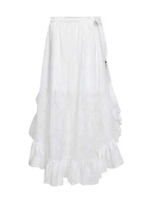 Zimmermann Ivory Printed Cotton Blend Daylight Maxi Skirt - Multicolor