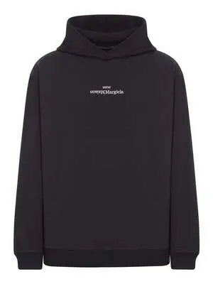 MAISON MARGIELA Oversized Black Cotton Sweatshirt - Multicolor
