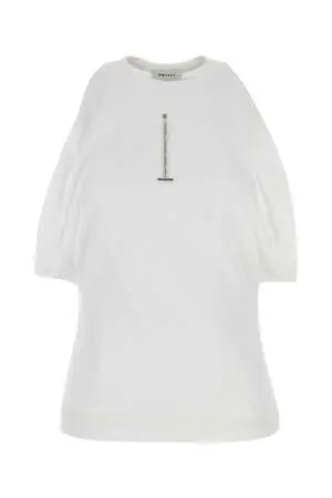 Alexander McQueen Stretch Cotton Top - White