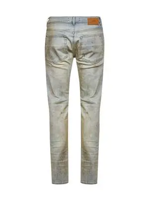 Amiri Blue Denim Suede Mx1 Jeans