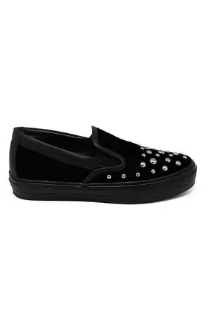 FERRAGAMO Velvet Slip-on - Black