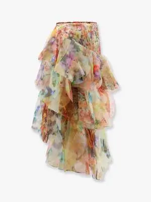Zimmermann Luna Fanned Maxi Skirt - Multicolor