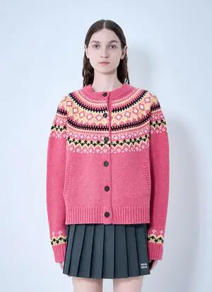 Miu Miu Wool Cardigan - Pink