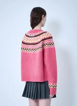 Miu Miu Wool Cardigan - Pink
