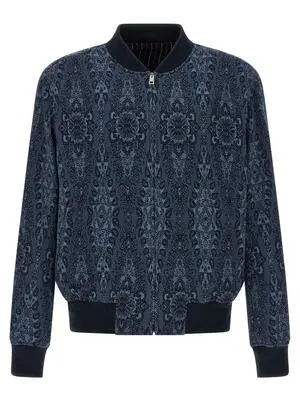 Etro Jacquard Bomber Jacket - Blue