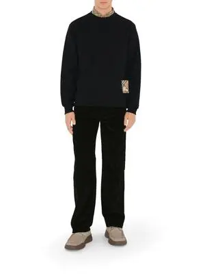Burberry Cotton Sweatshirt With Check Application