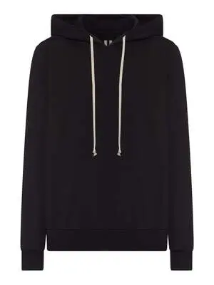 Rick Owens Cotton Hoodie With Graphic Print - Black