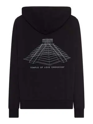 Rick Owens Cotton Hoodie With Graphic Print