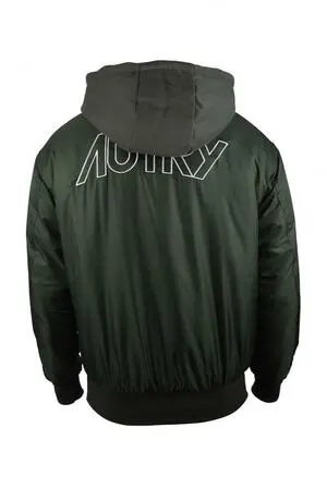 AUTRY Nylon Hooded Bomber Jacket - Green