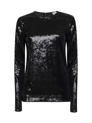 TOTEME Black Sequin Long-sleeved Top - Multicolor