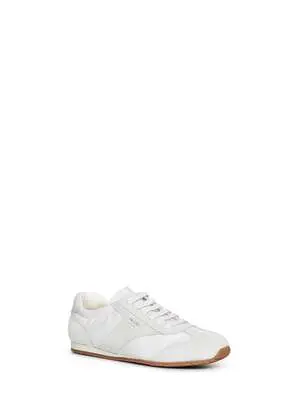 Prada Calzature White Re-nylon And Suede Sneakers