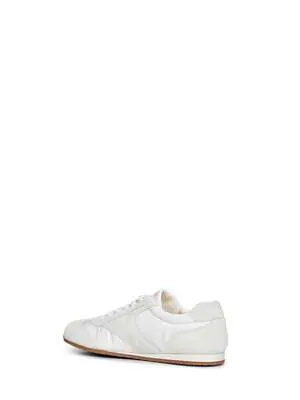 Prada Calzature White Re-nylon And Suede Sneakers