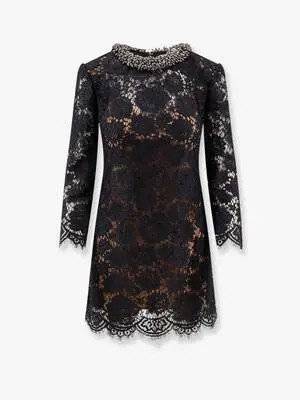 SELF-PORTRAIT Lace Mini Dress - Black