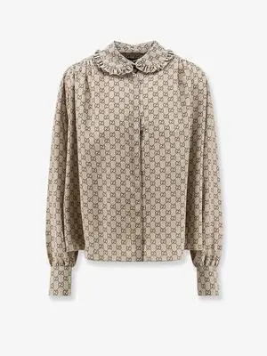 Gucci Silk Shirt With Gg Print - Multicolor