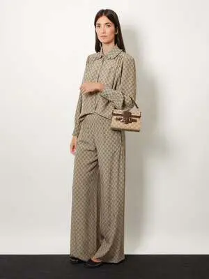 Gucci Silk Shirt With Gg Print - Multicolor
