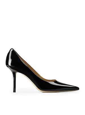 JIMMY CHOO Patent Leather Decollete With Jc Logo - Black